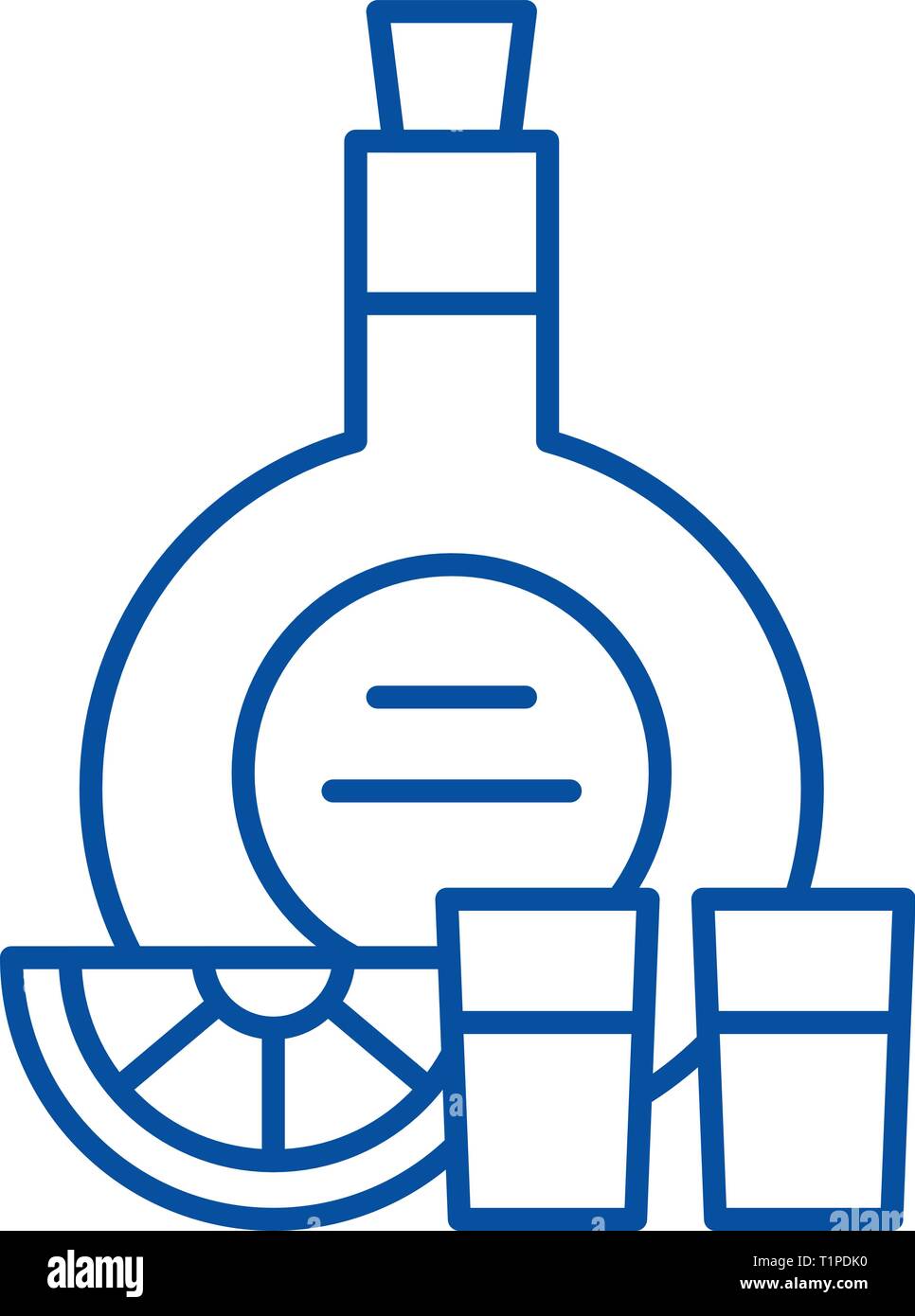 Cognac line icon concept. Cognac flat vector symbol, sign, outline ...