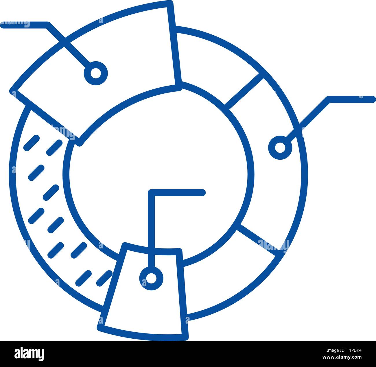 Cohort analysis line icon concept. Cohort analysis flat vector symbol ...