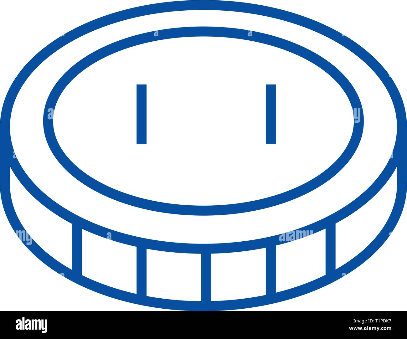 Coin,cent line icon concept. Coin,cent flat vector symbol, sign ...