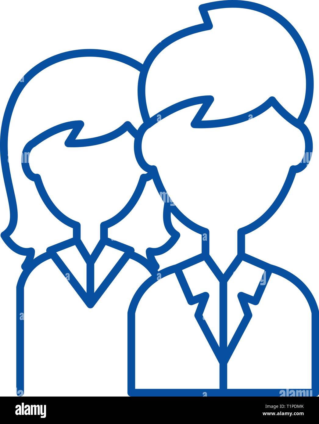 Company staff line icon concept. Company staff flat vector symbol, sign ...