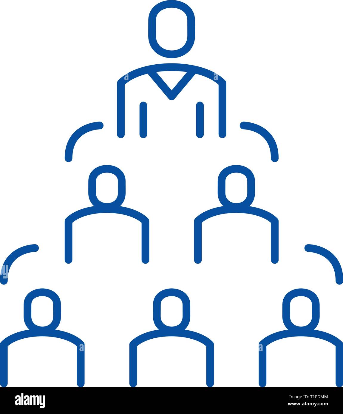 Company structure line icon concept. Company structure flat vector ...