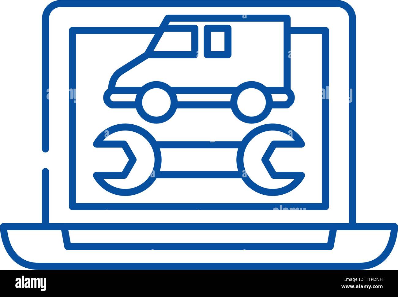 Computer diagnostics line icon concept. Computer diagnostics flat ...