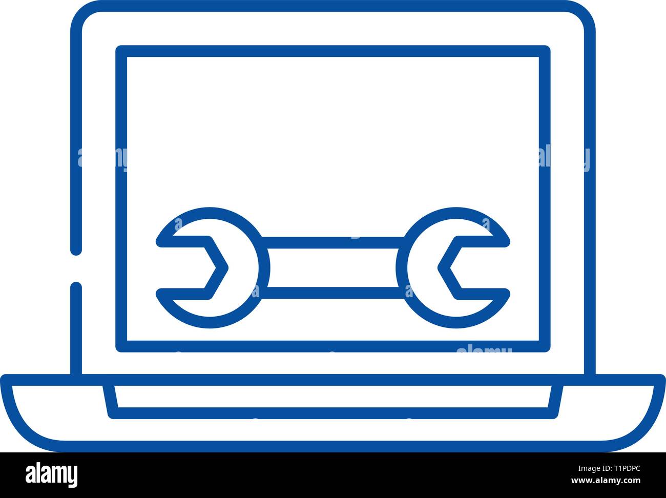 Computer service line icon concept. Computer service flat vector symbol ...
