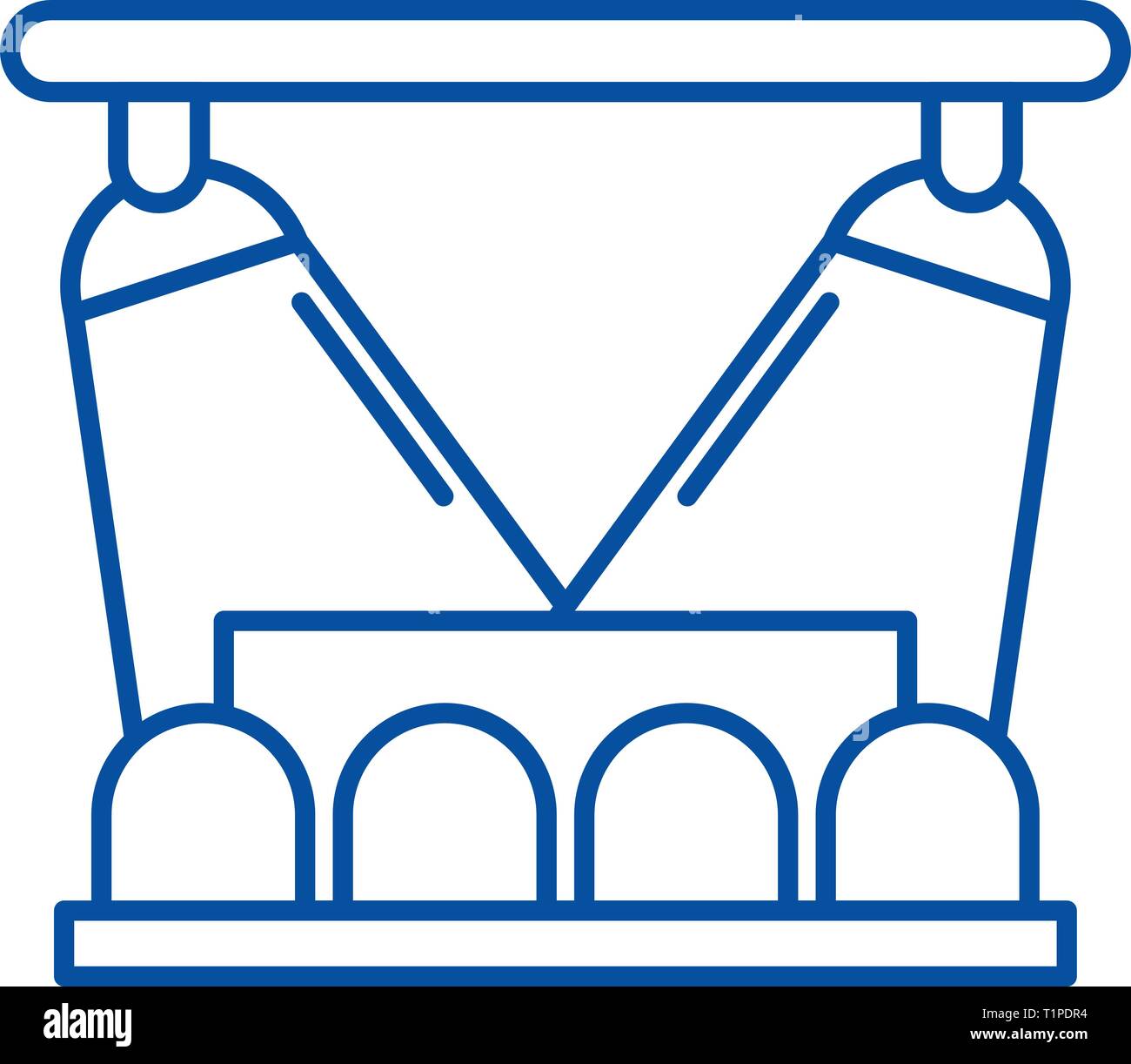 Concert show line icon concept. Concert show flat vector symbol, sign ...