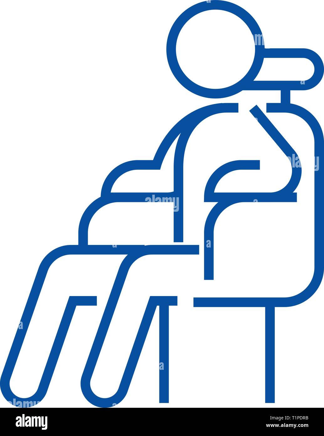 Conference,boss line icon concept. Conference,boss flat vector symbol ...