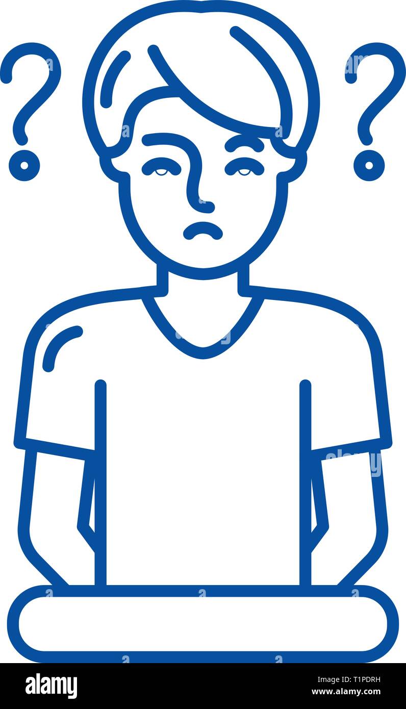 Confusion line icon concept. Confusion flat vector symbol, sign ...