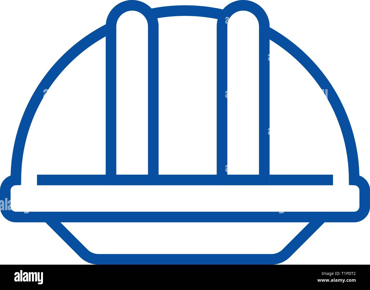Construction helmet line icon concept. Construction helmet flat vector ...