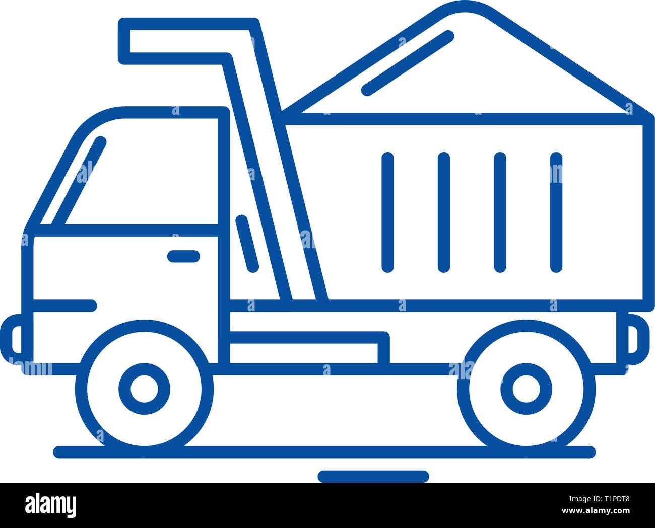 Construction machine line icon concept. Construction machine flat ...