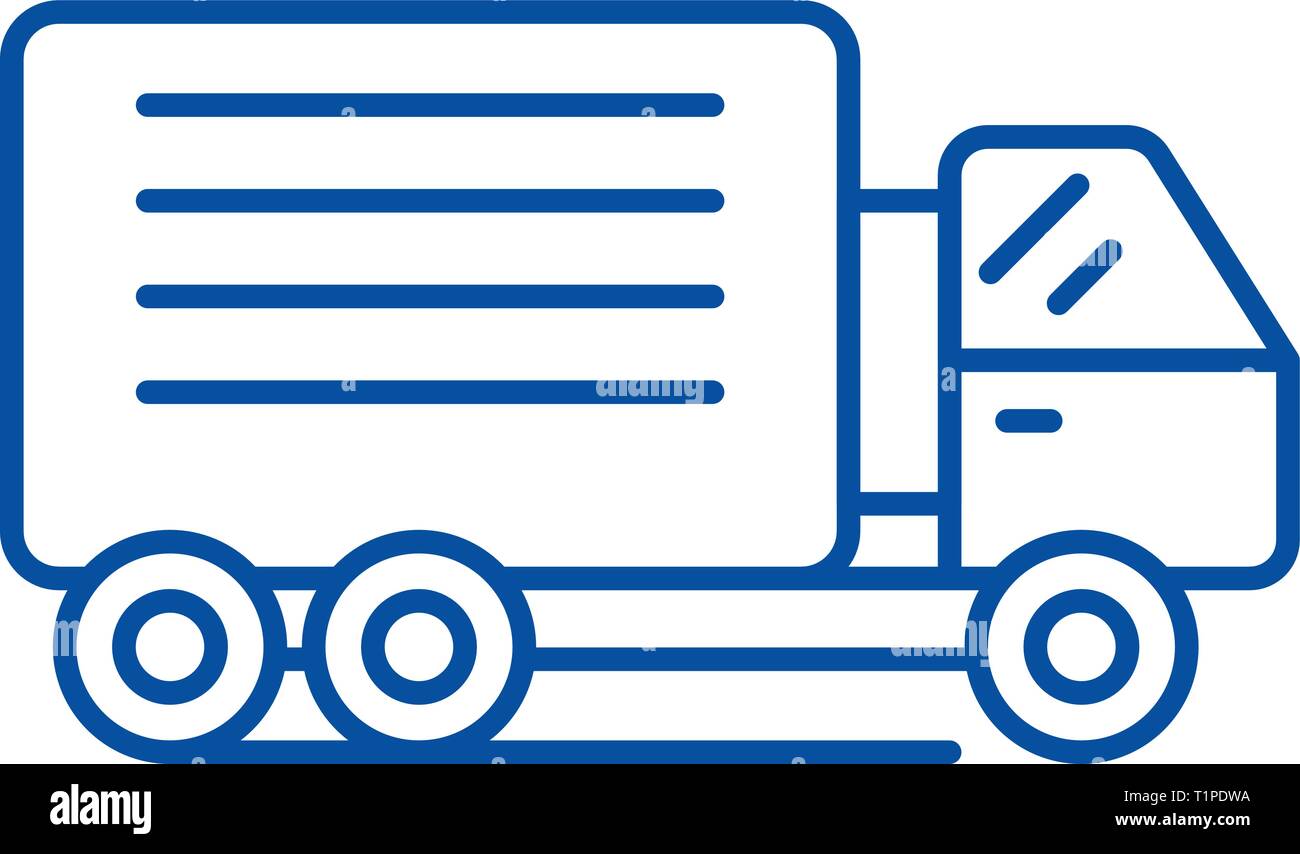 Container ship line icon concept. Container ship flat vector symbol ...