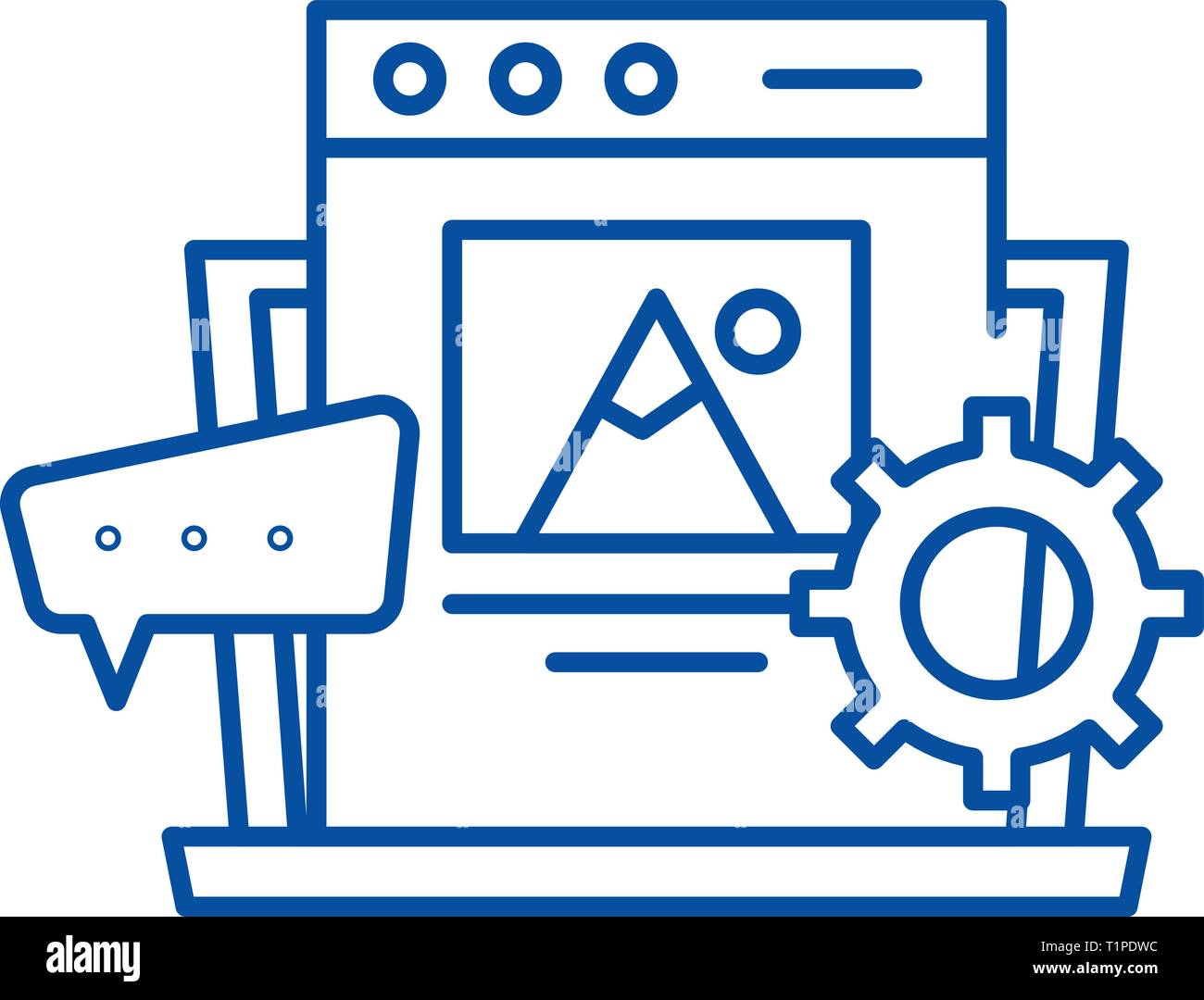 Content management line icon concept. Content management flat vector ...