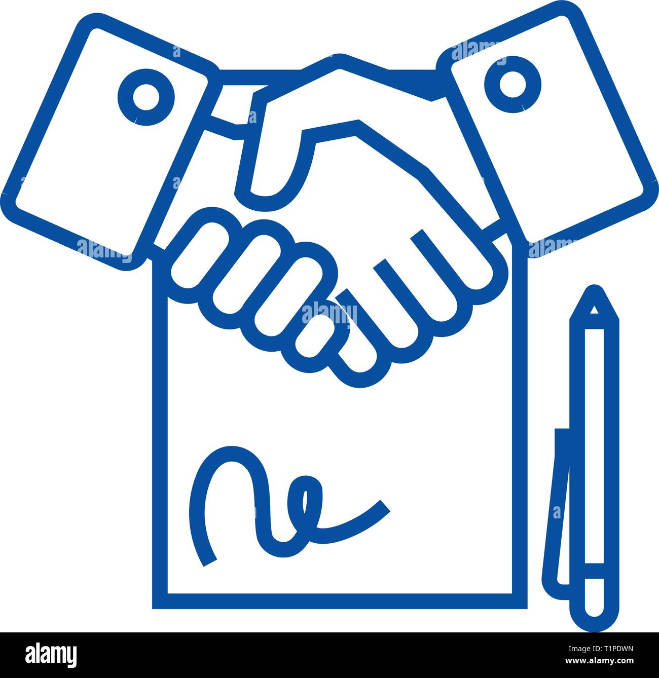 Contract line icon concept. Contract flat vector symbol, sign, outline ... Contract line icon concept. Contract flat vector symbol, sign, outline ...