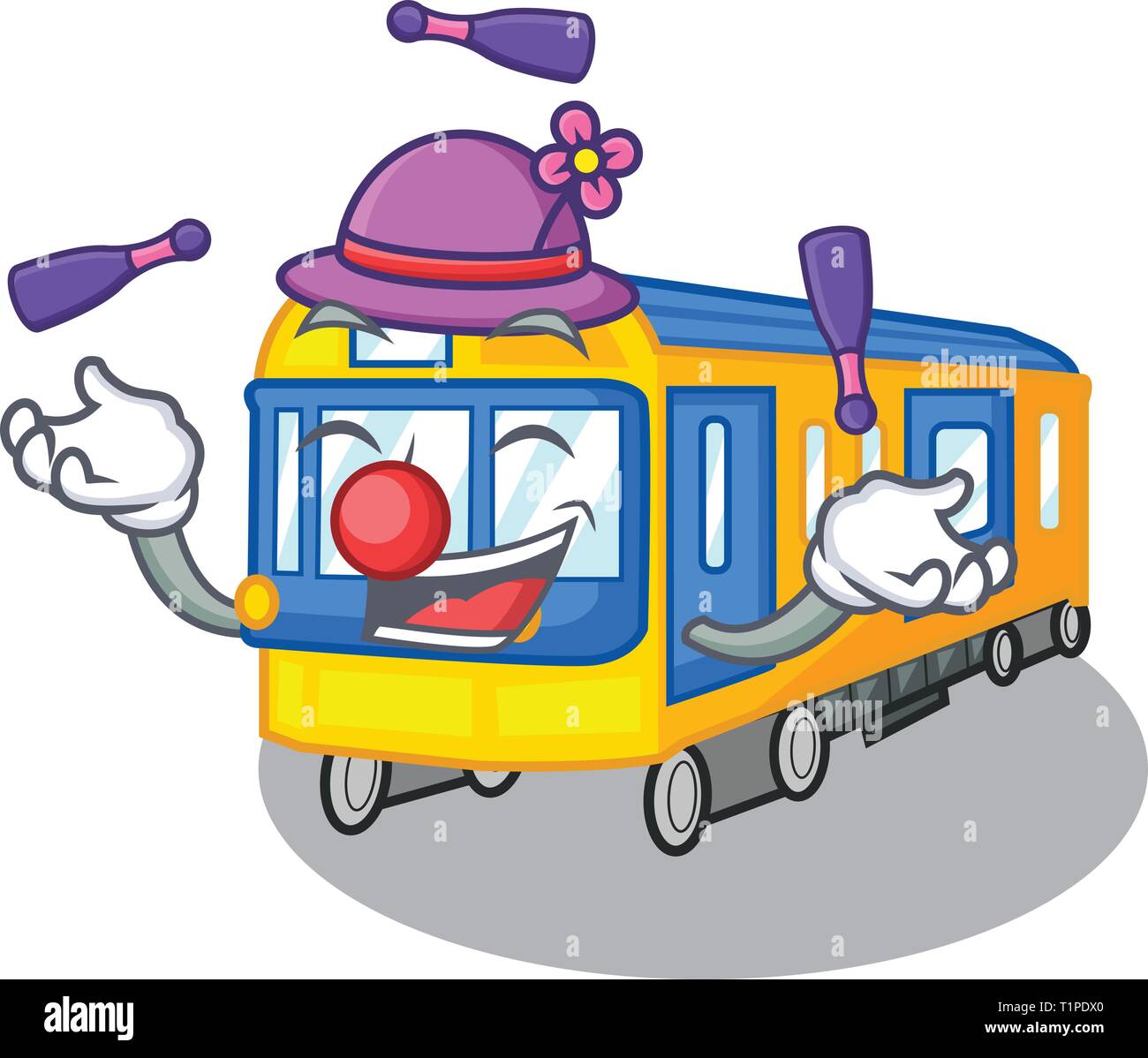 Comic illustration cartoon railway locomotive hi-res stock photography ...