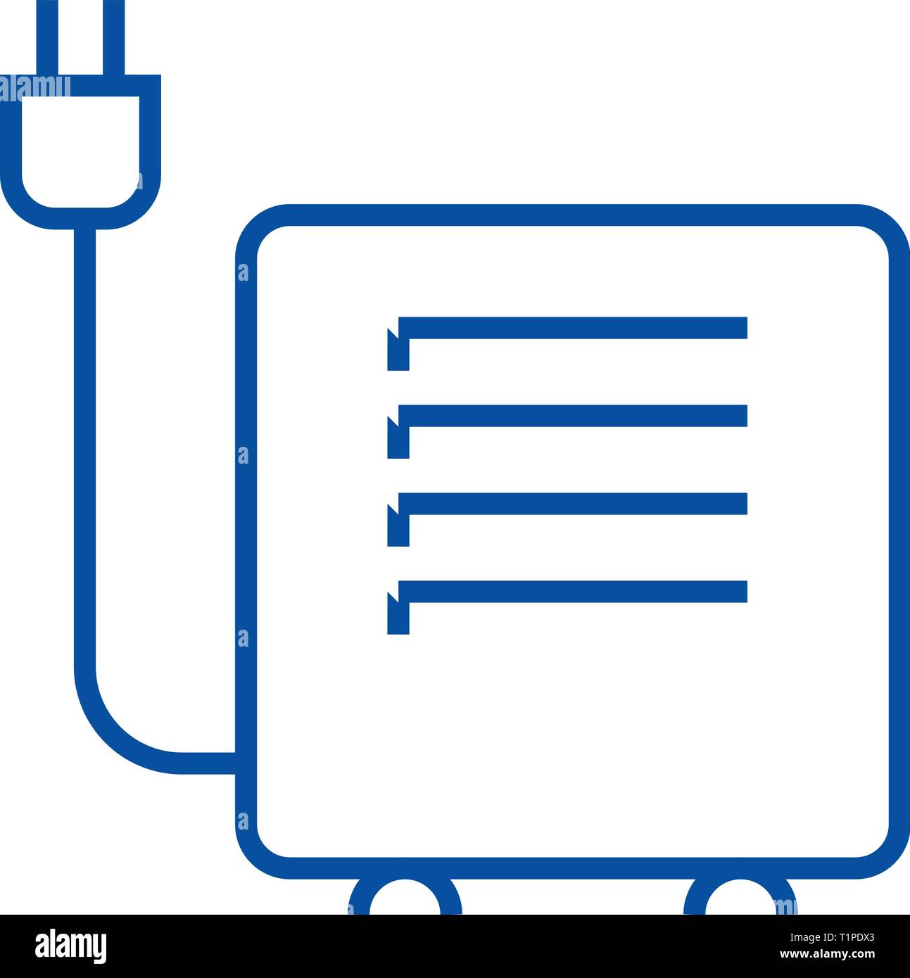 Convector, heater line icon concept. Convector, heater flat vector ...