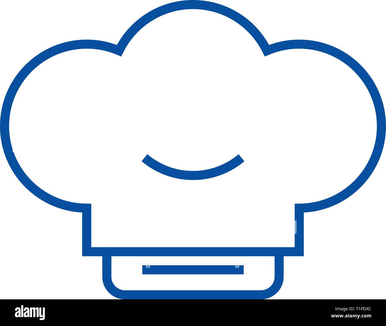 Cook hat line icon concept. Cook hat flat vector symbol, sign, outline ...