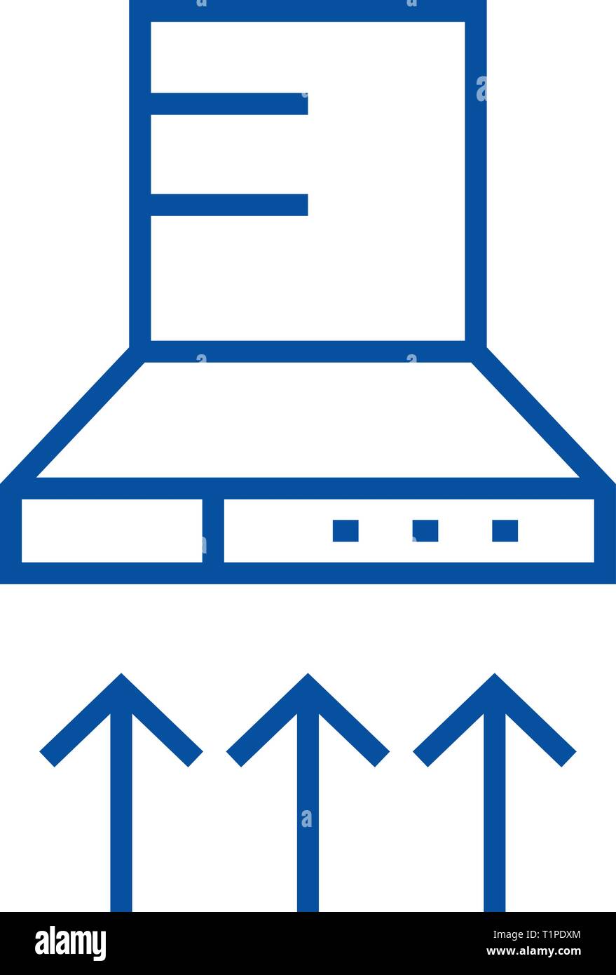 Cooker hood line icon concept. Cooker hood flat vector symbol, sign ...