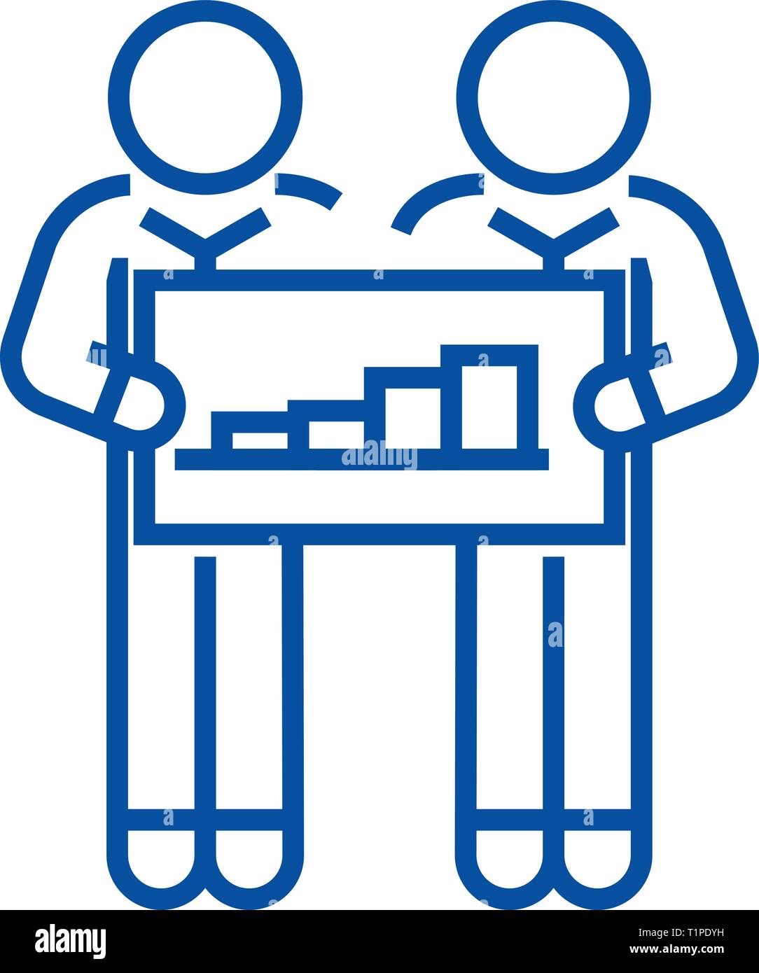 Cooperation people with graph line icon concept. Cooperation people ...