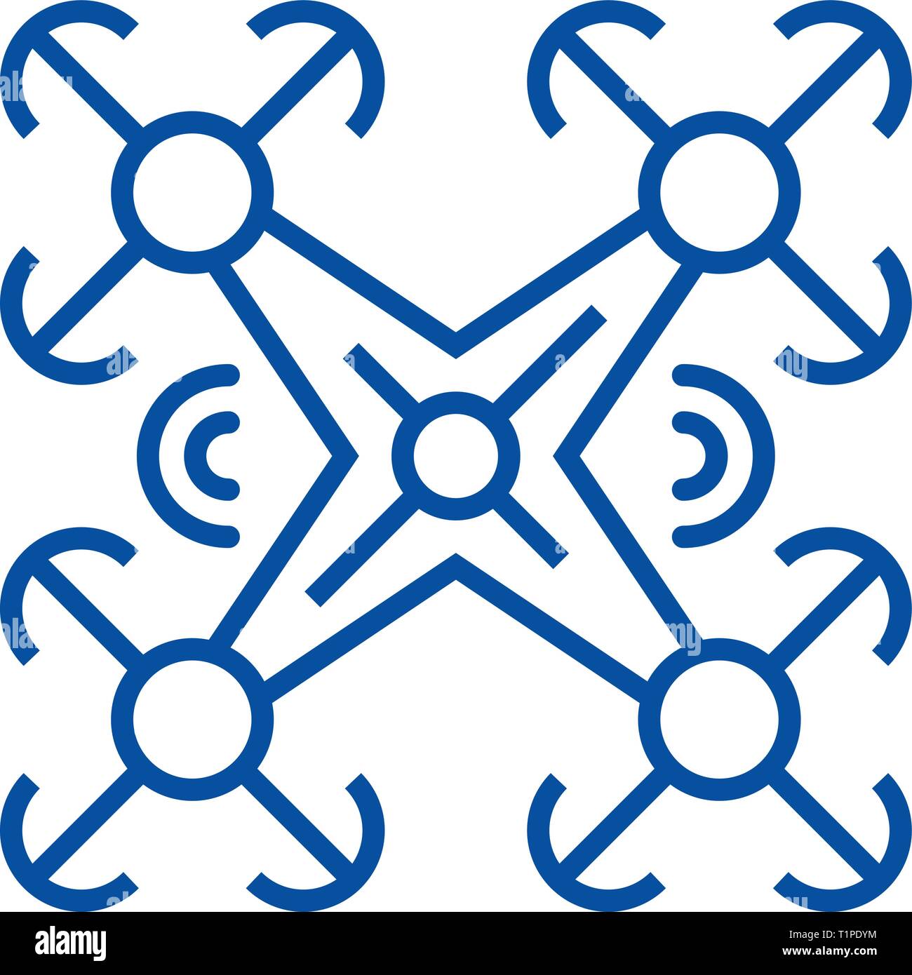 Copter line icon concept. Copter flat vector symbol, sign, outline ...