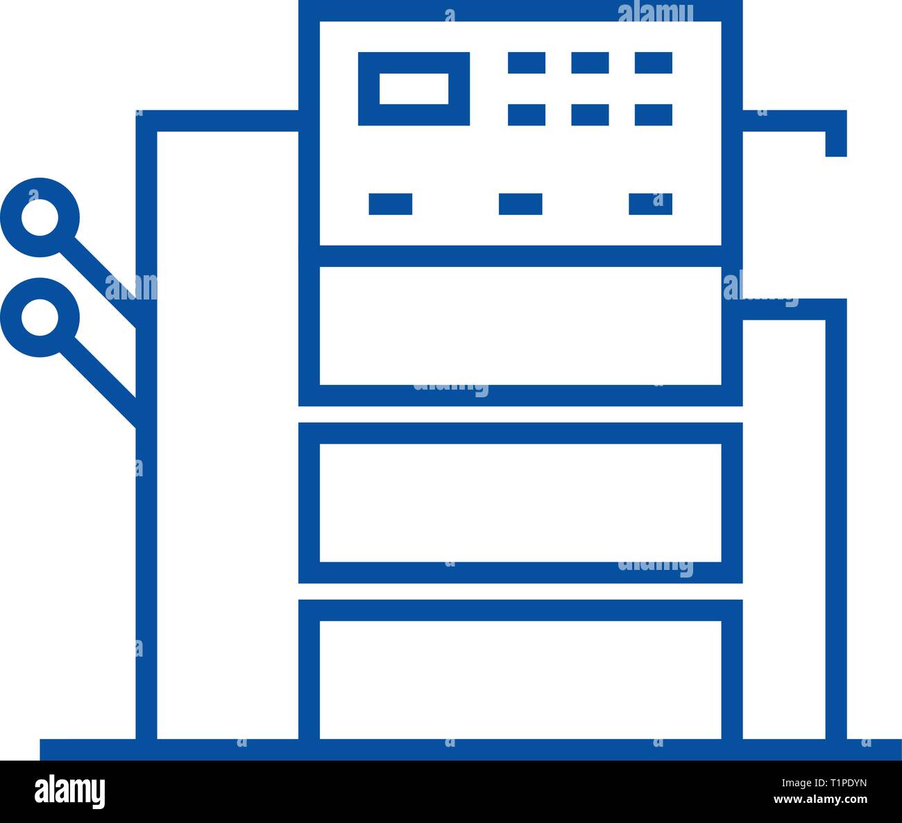 Copy machine line icon concept. Copy machine flat vector symbol, sign ...