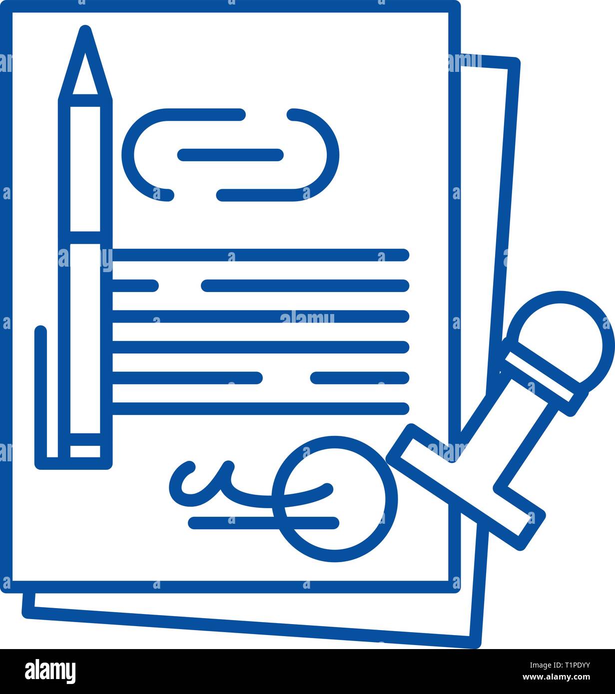 Corporate law line icon concept. Corporate law flat vector symbol, sign ...