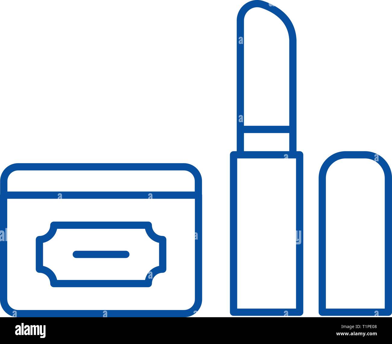 Cosmetics line icon concept. Cosmetics flat vector symbol, sign ...
