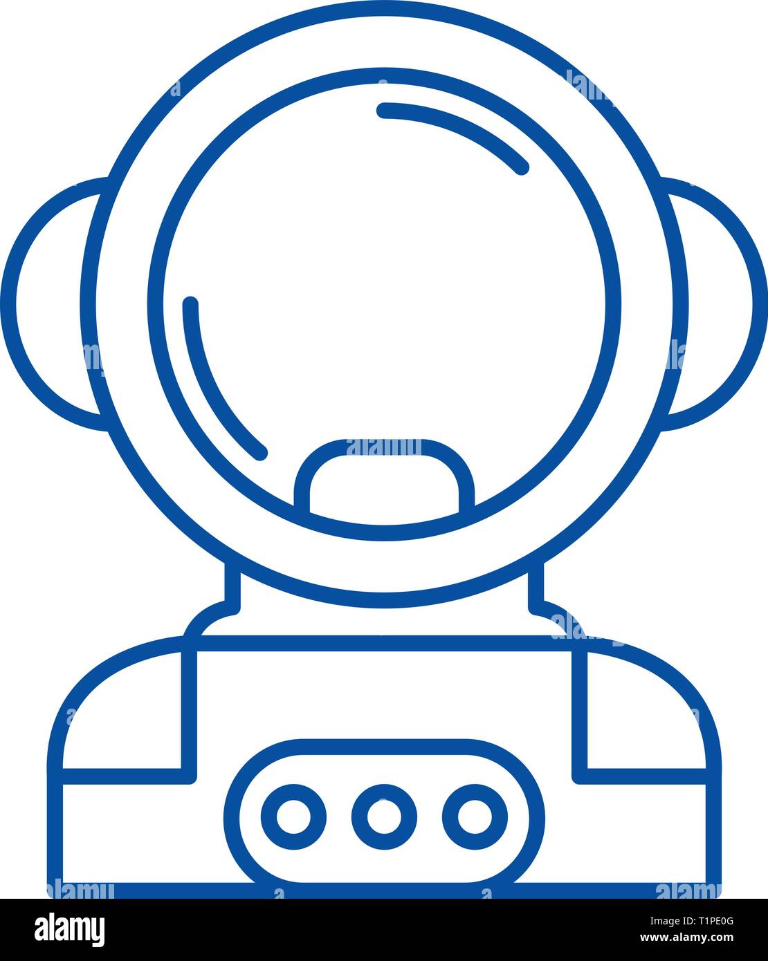 Cosmonaut in space line icon concept. Cosmonaut in space flat vector ...