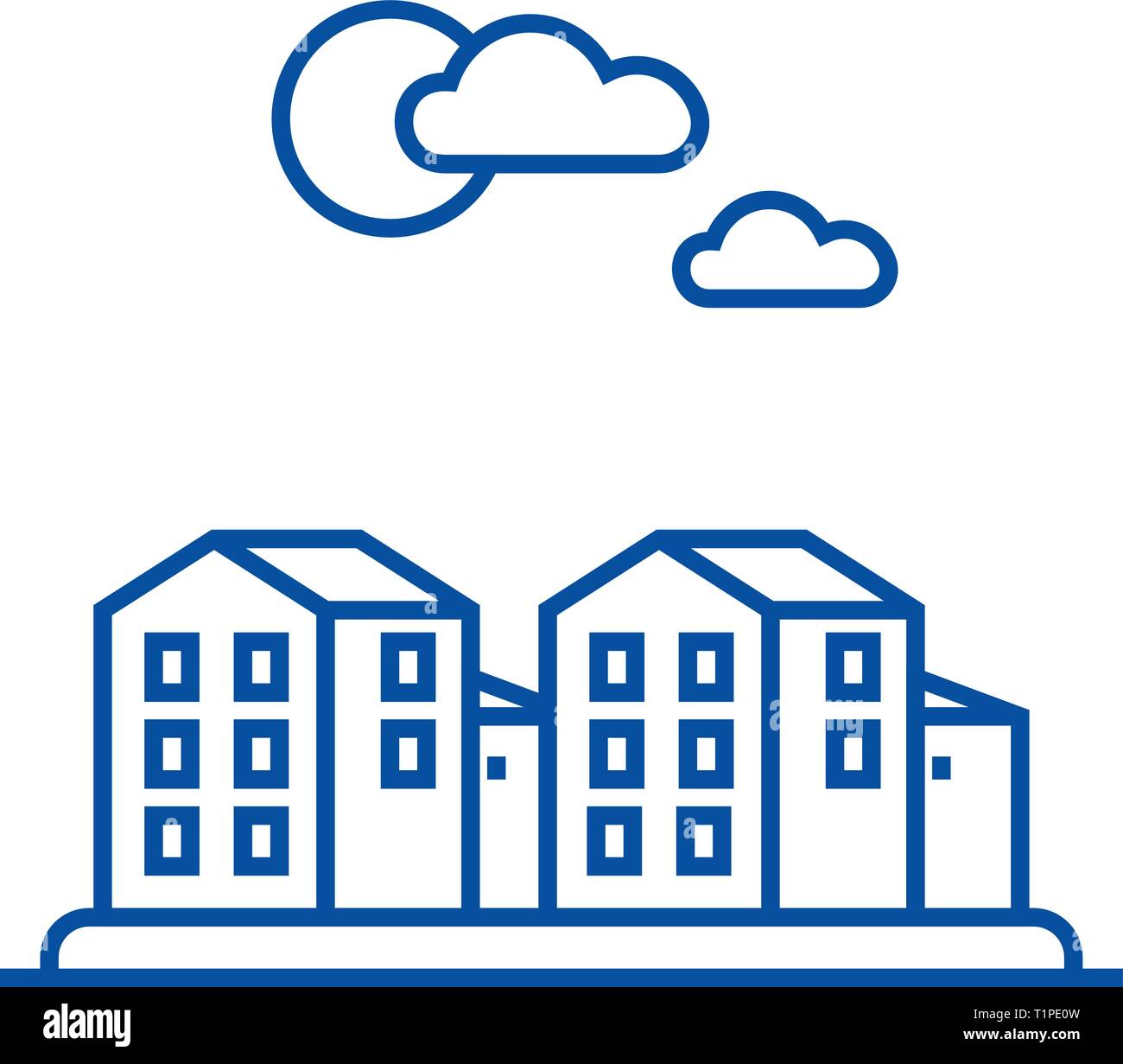 Cottage, village line icon concept. Cottage, village flat vector symbol ...