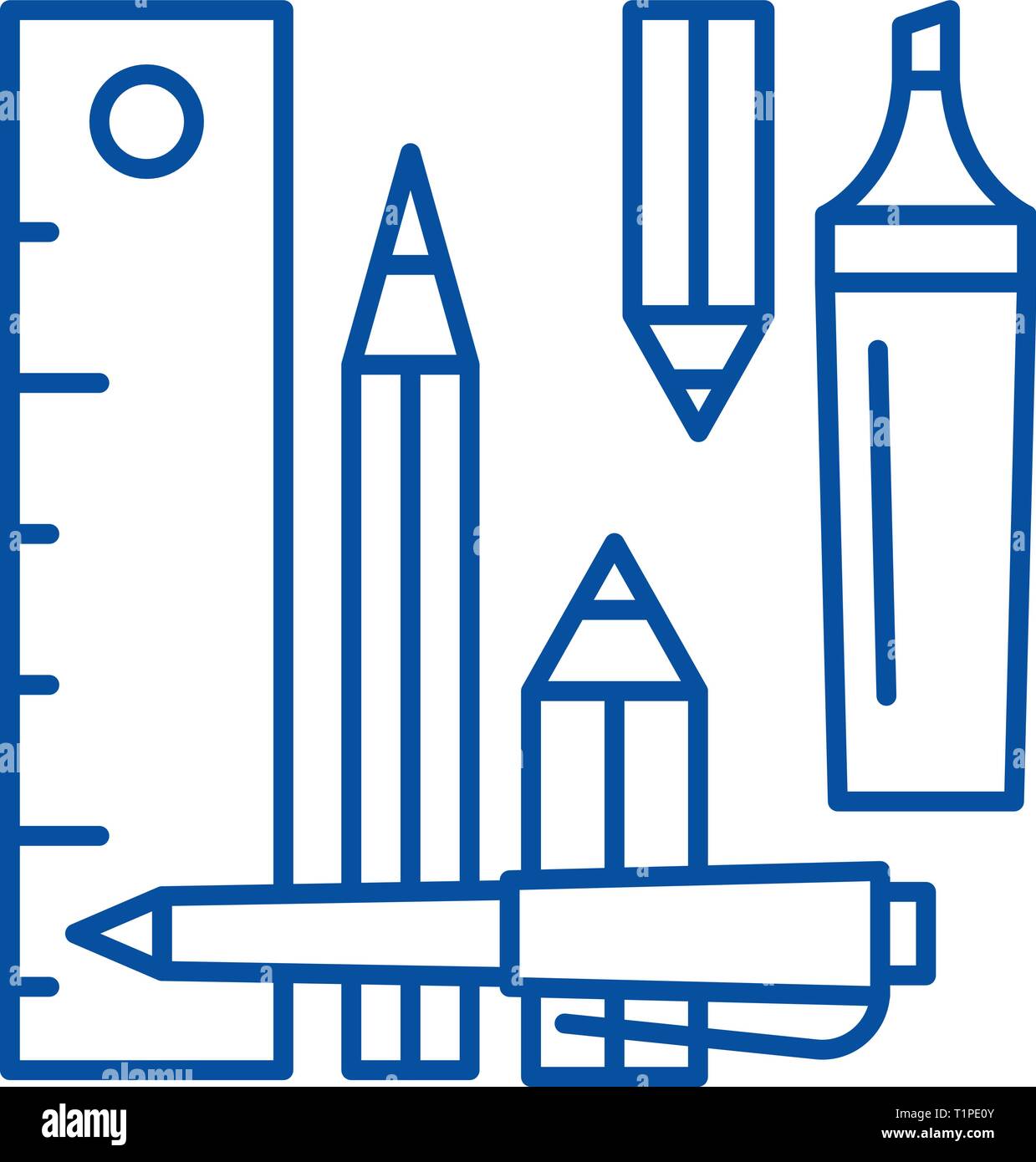 Counting tools line icon concept. Counting tools flat vector symbol ...