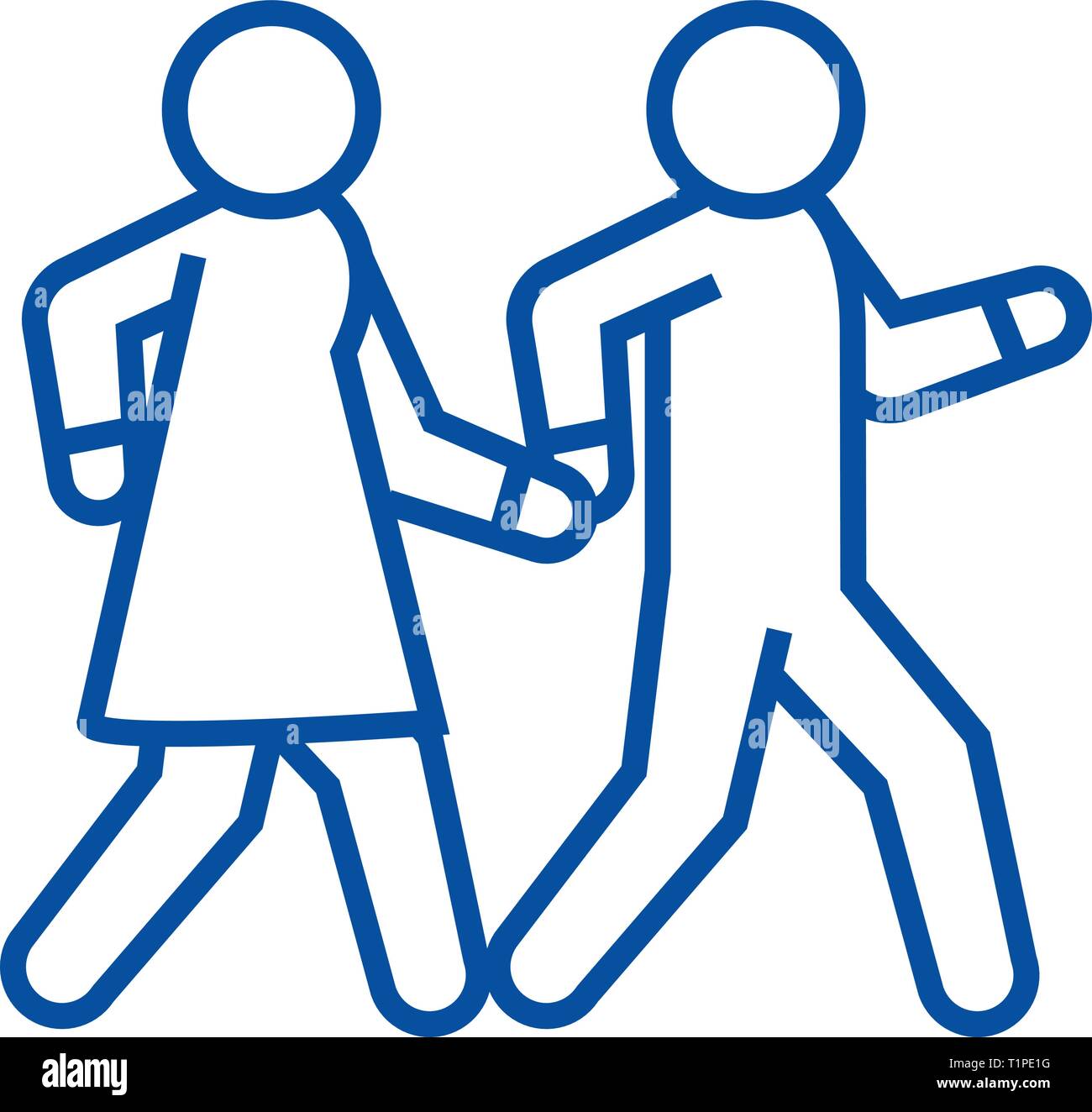 Outline Woman Walking Outdoors Stock Photos & Outline Woman Walking ...