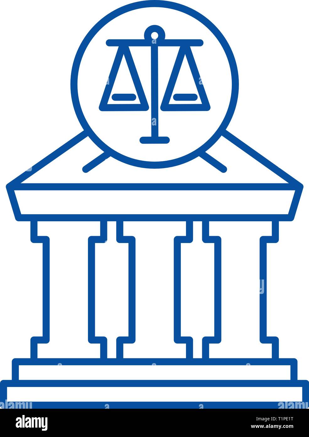 Court line icon concept. Court flat vector symbol, sign, outline ...