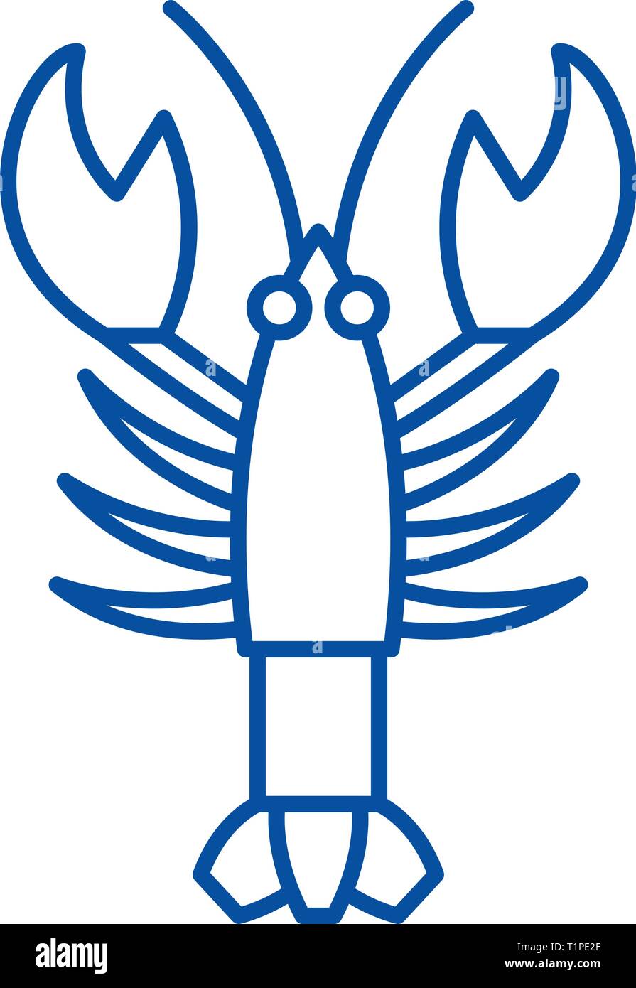 Crayfish line icon concept. Crayfish flat vector symbol, sign, outline ...