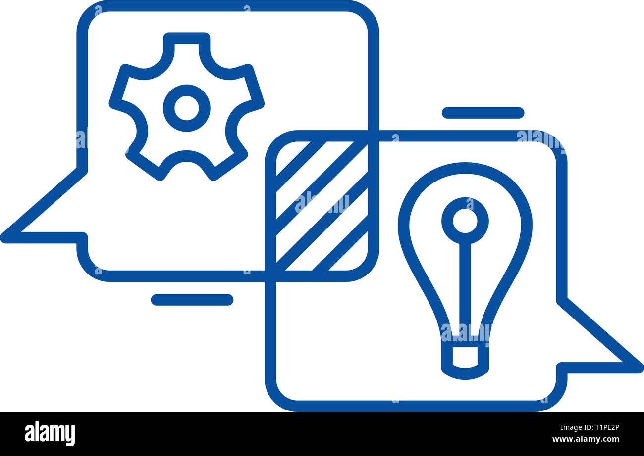 Creative discussion line icon concept. Creative discussion flat vector ...