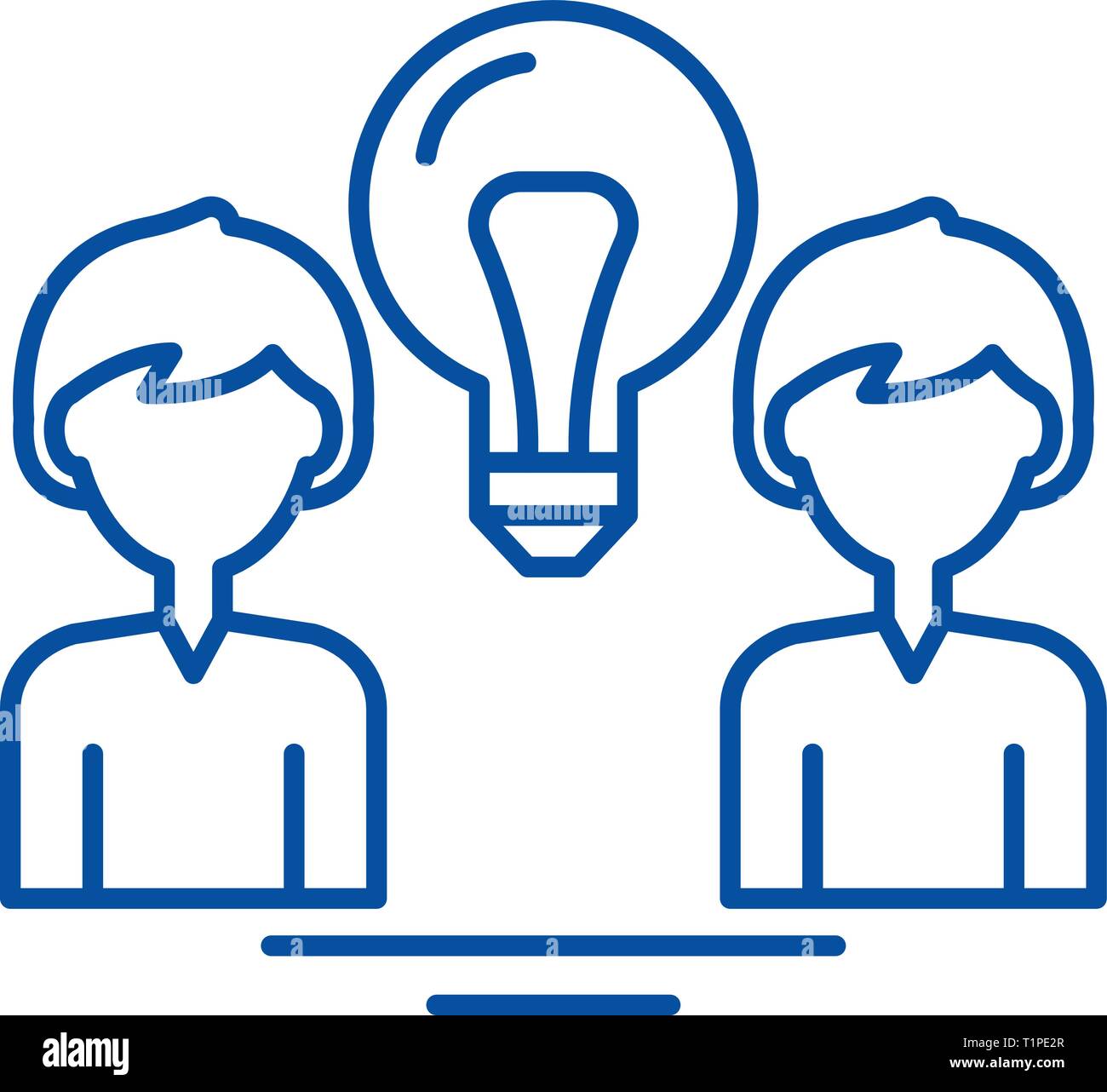 Creative group line icon concept. Creative group flat vector symbol ...