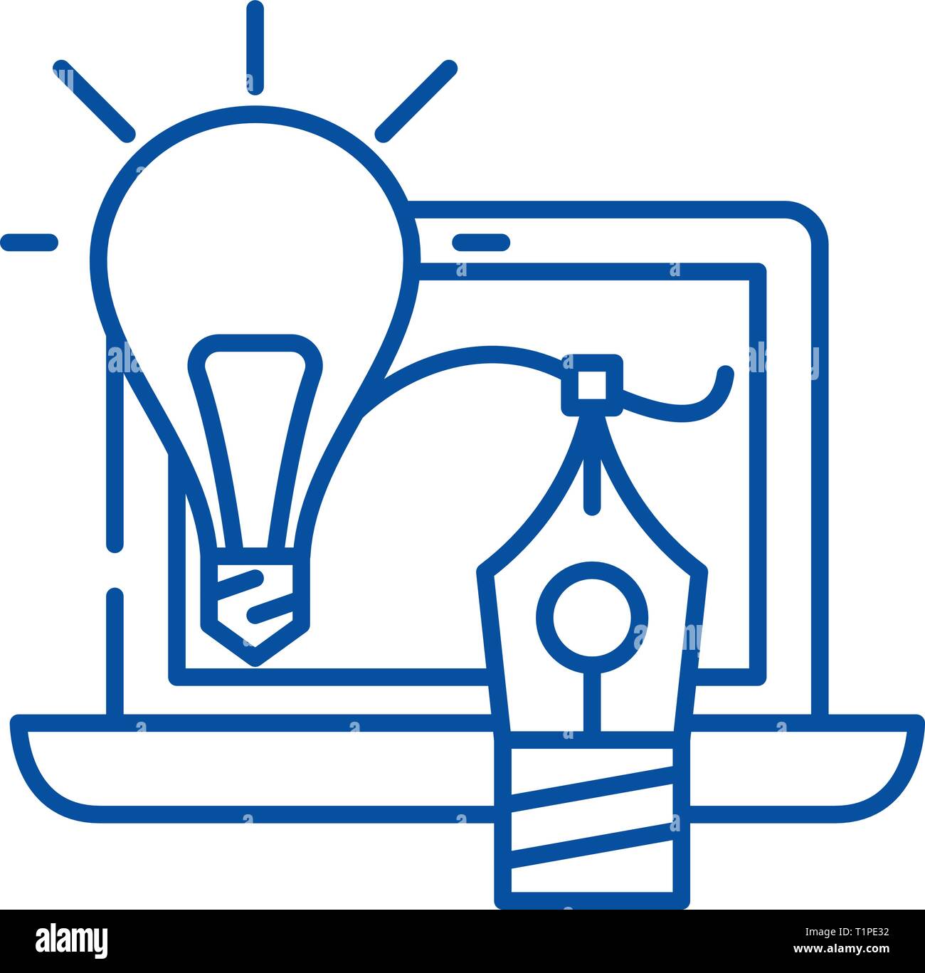 Creativity line icon concept. Creativity flat vector symbol, sign ...
