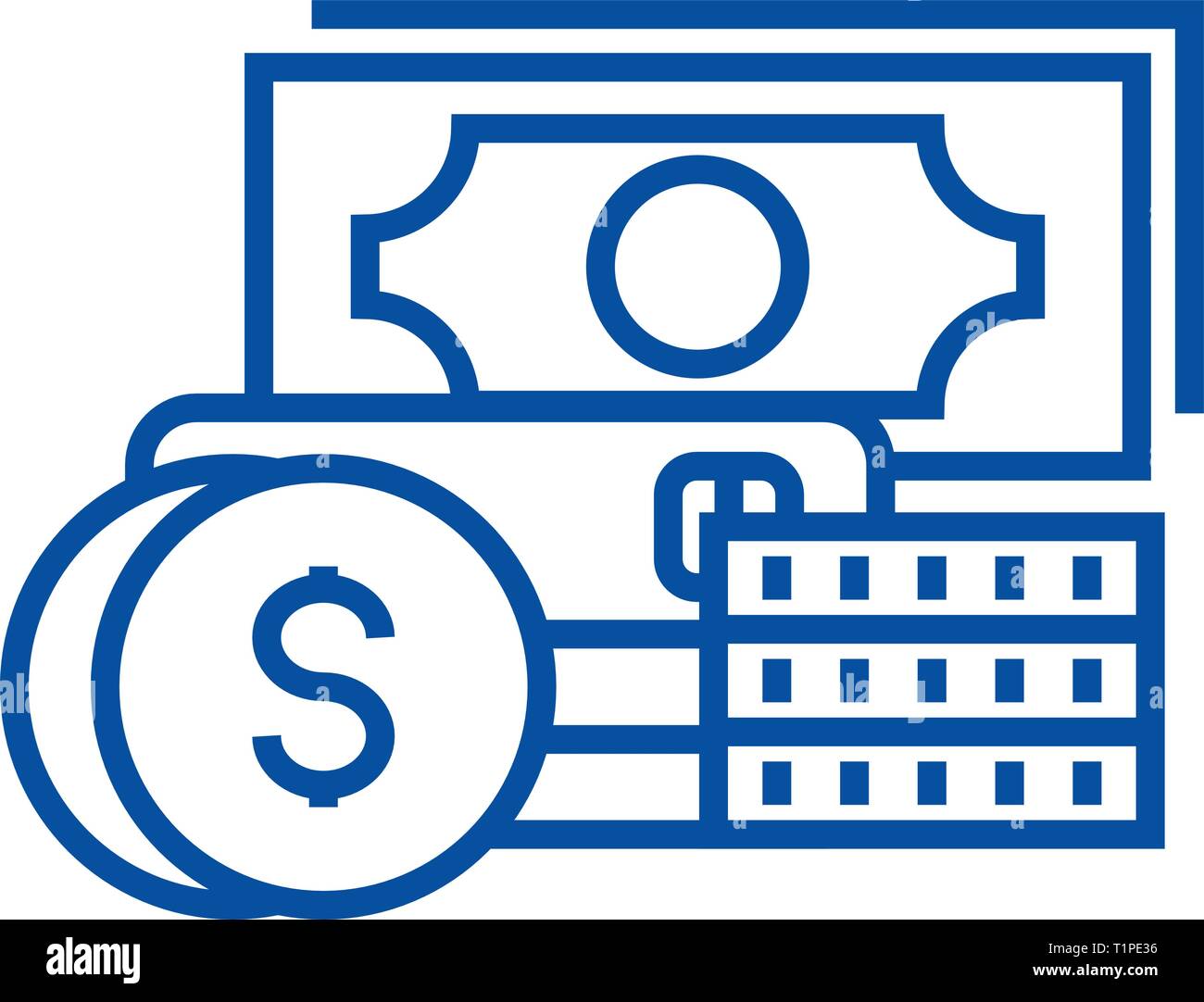 Credit and debit line icon concept. Credit and debit flat vector symbol ...