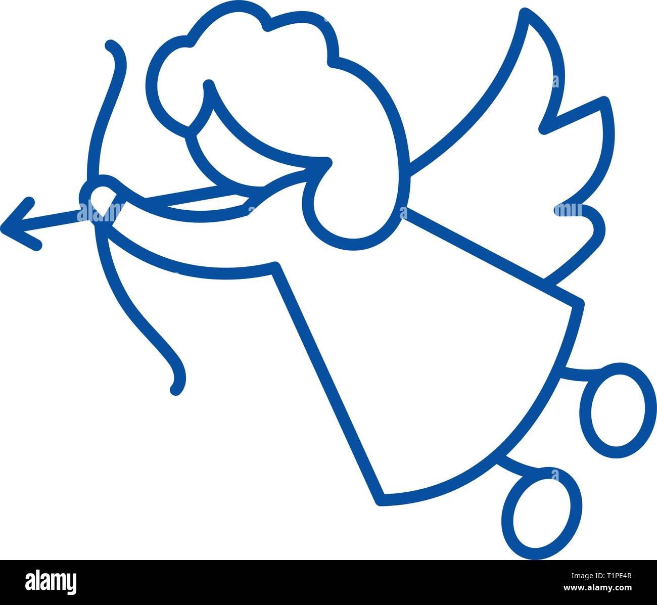 Cupid line icon concept. Cupid flat vector symbol, sign, outline ...