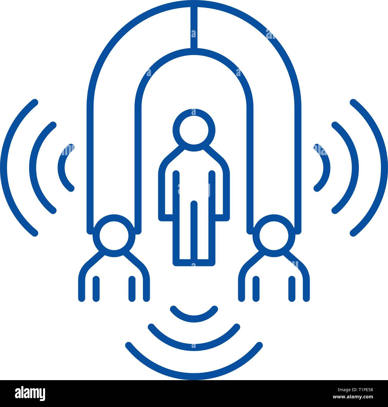 Customer marketing line icon concept. Customer marketing flat vector ...