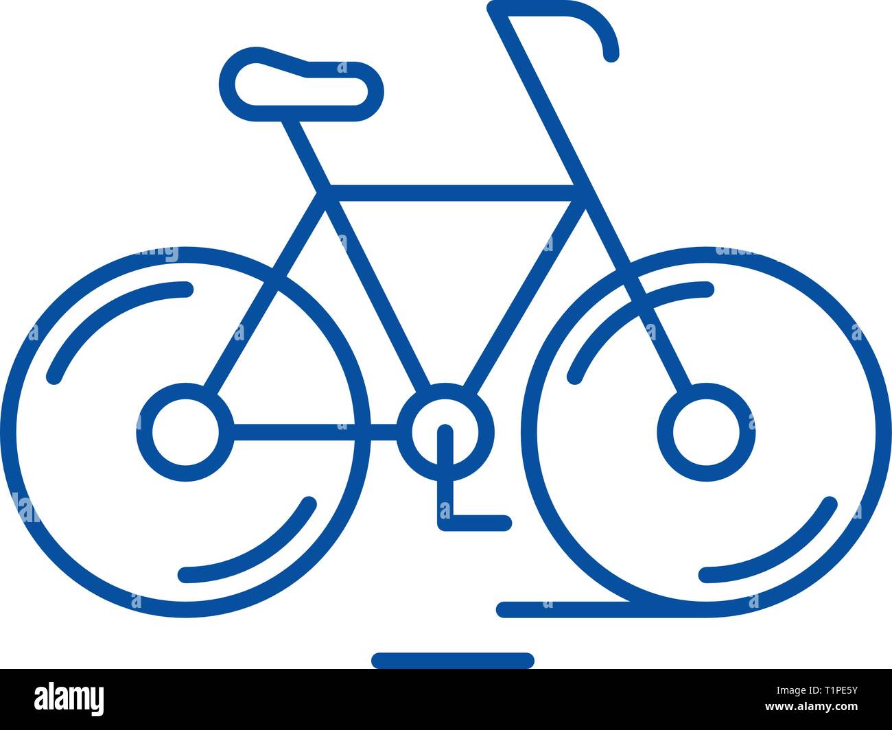 Cute bicycle line icon concept. Cute bicycle flat vector symbol, sign ...