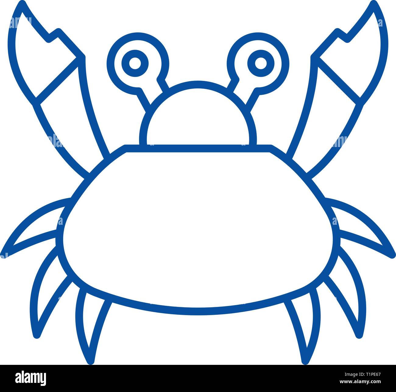 Cute crab line icon concept. Cute crab flat vector symbol, sign ... Cute crab line icon concept. Cute crab flat vector symbol, sign ...