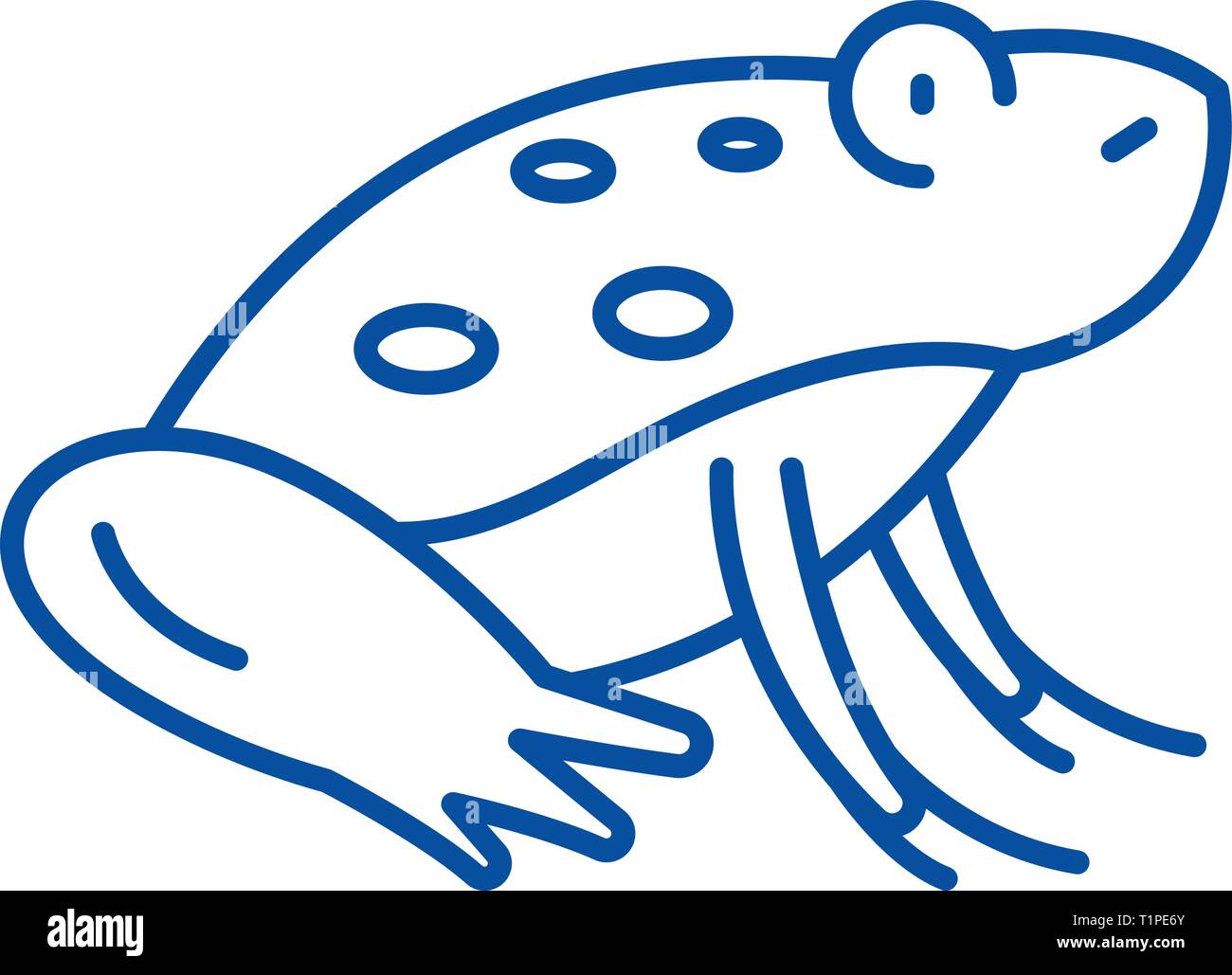 Cute frog line icon concept. Cute frog flat vector symbol, sign ...