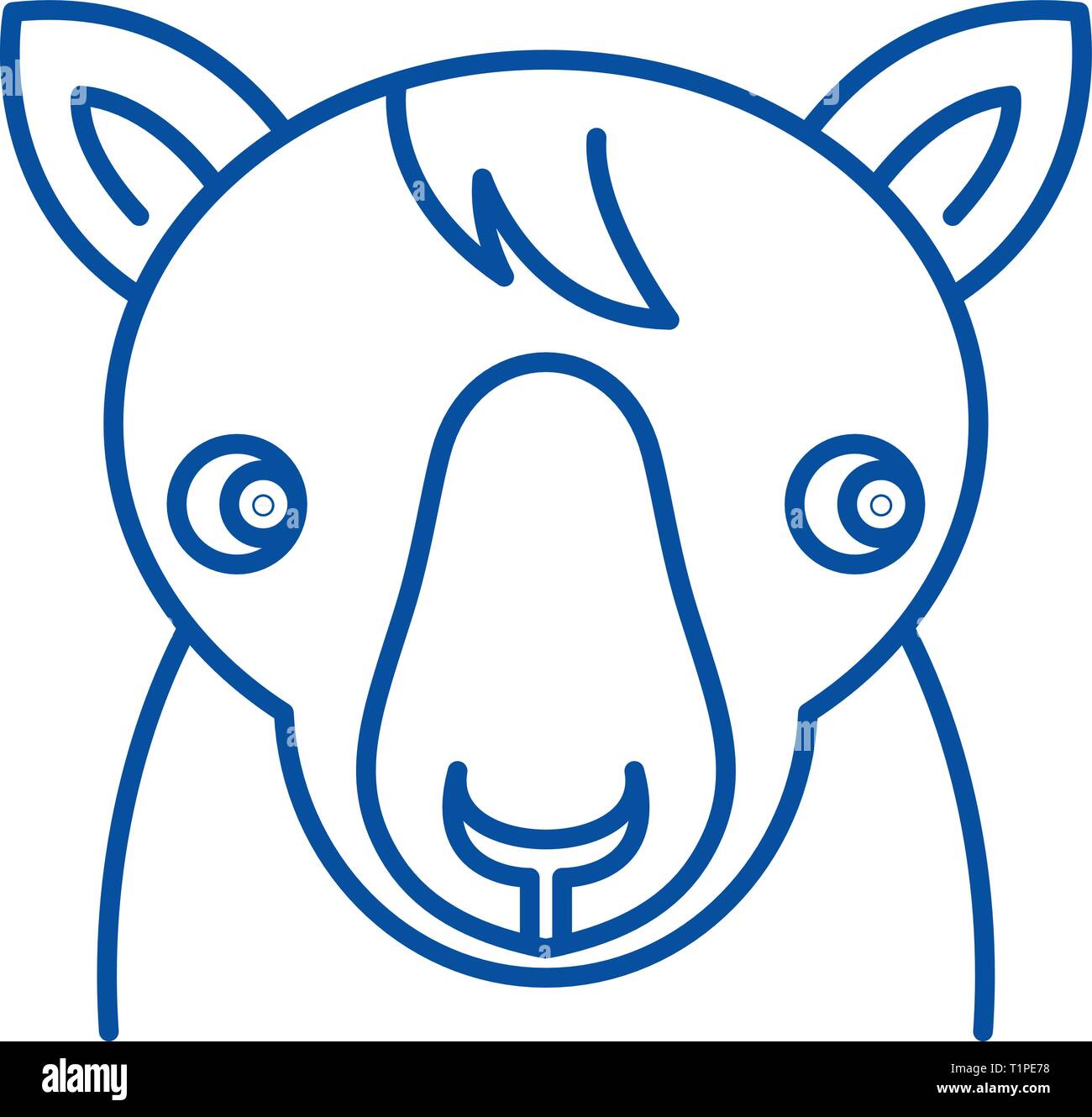 Cute horse line icon concept. Cute horse flat vector symbol, sign ...