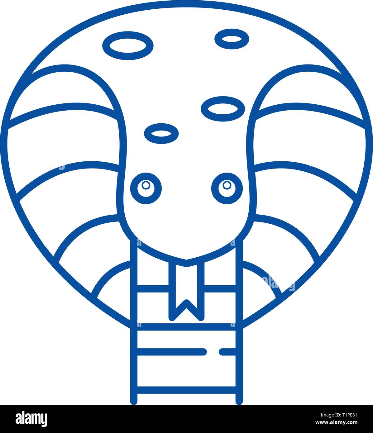 Cute snake line icon concept. Cute snake flat vector symbol, sign ...