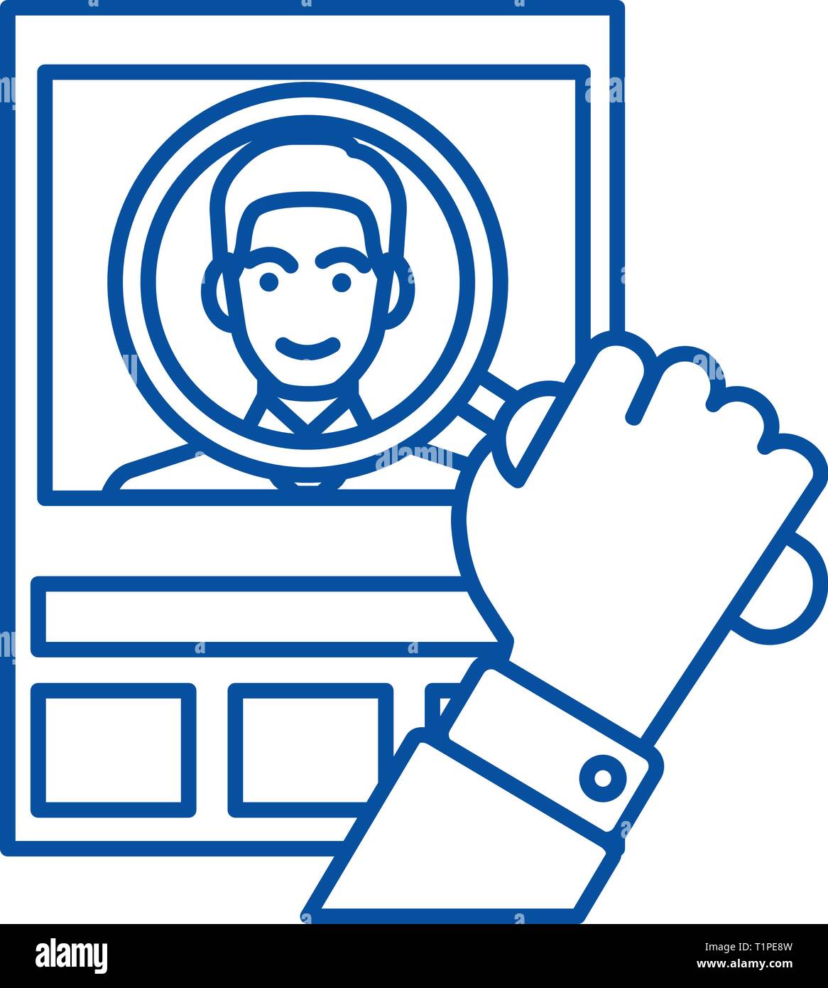 Cv,human resources,personal line icon concept. Cv,human resources ...