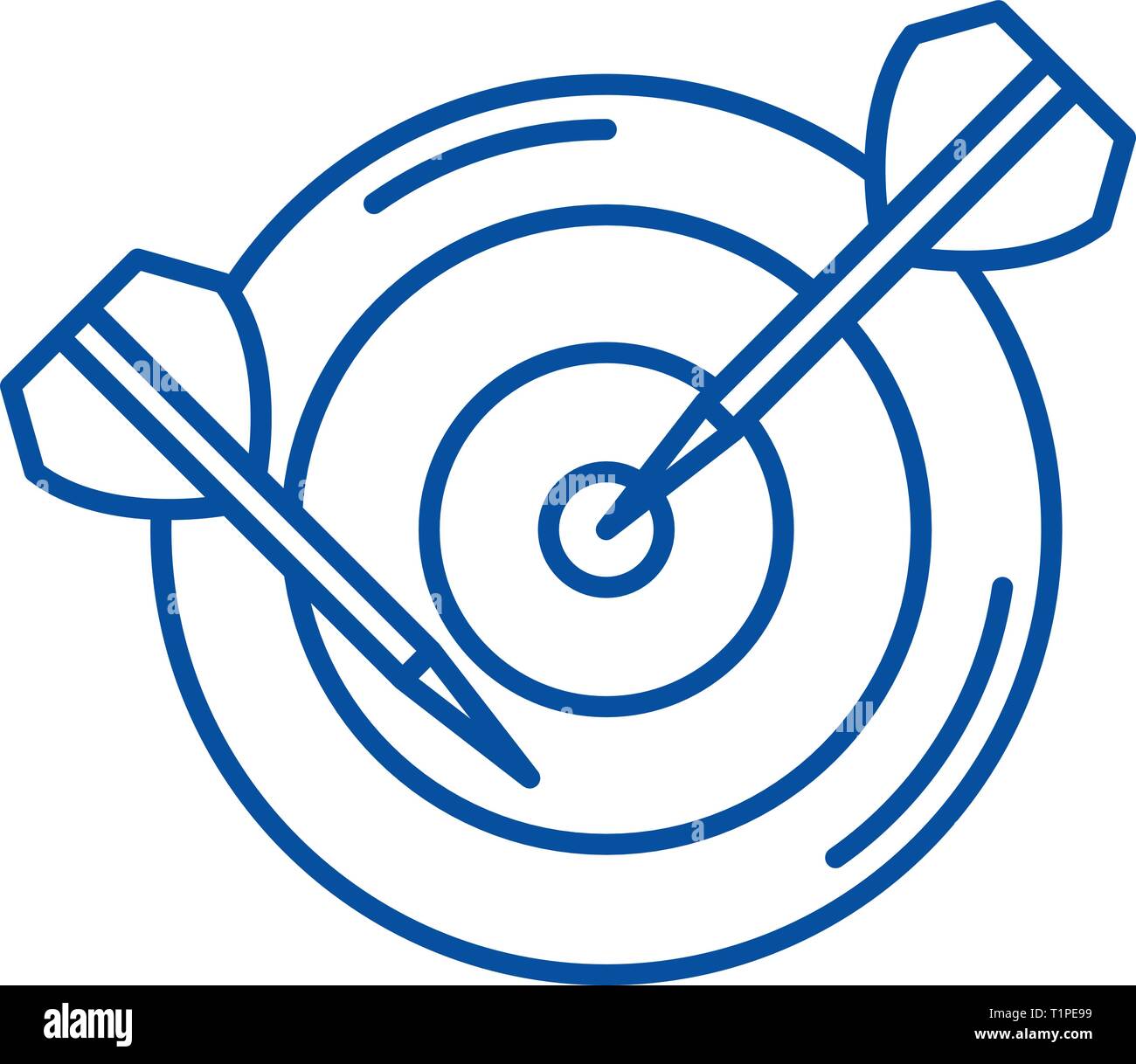 Dart line icon concept. Dart flat vector symbol, sign, outline ...