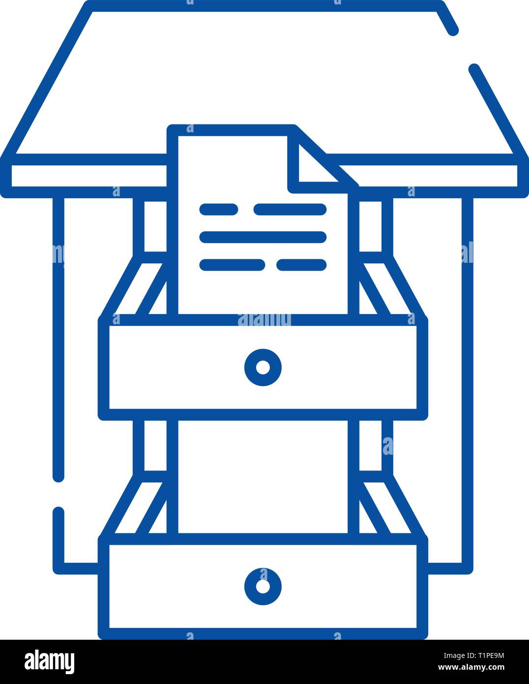 Data archive line icon concept. Data archive flat vector symbol, sign ...