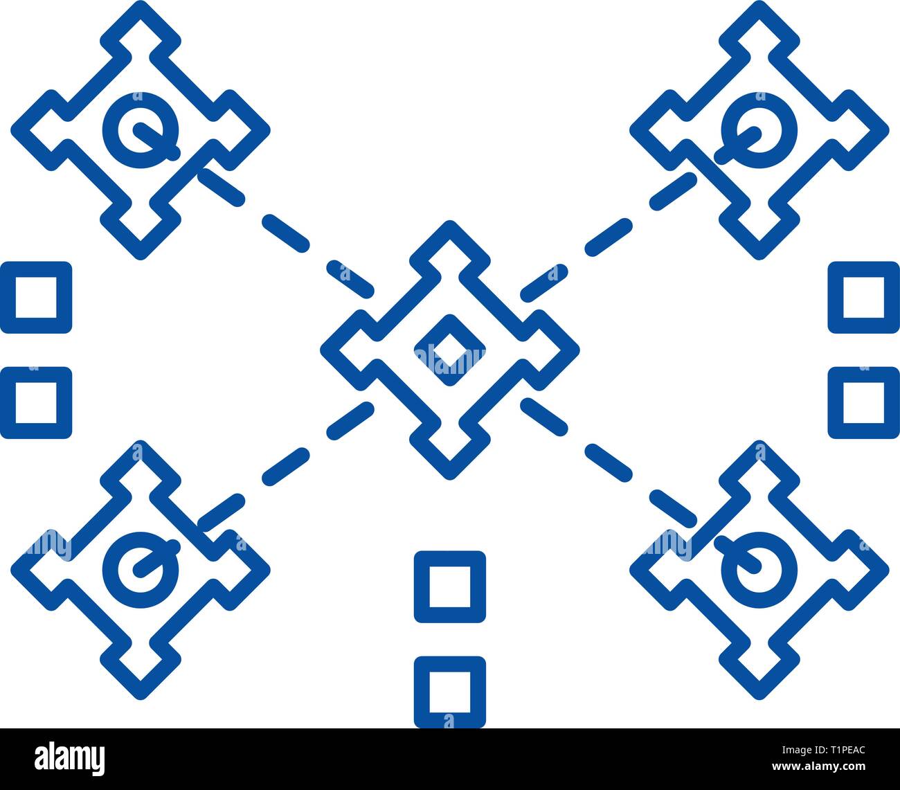 Data structure line icon concept. Data structure flat vector symbol ...