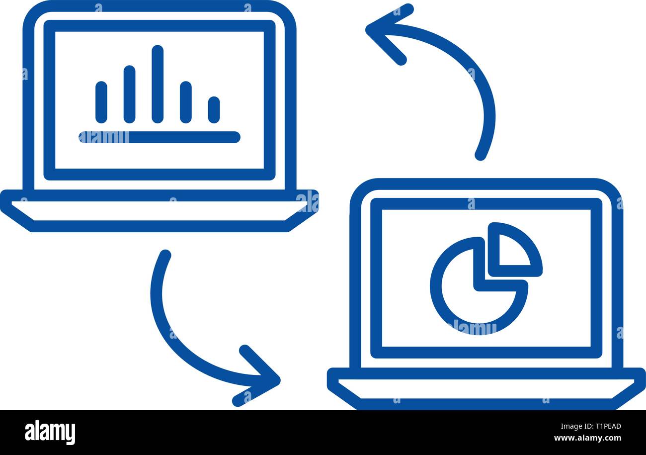 Data update line icon concept. Data update flat vector symbol, sign ...