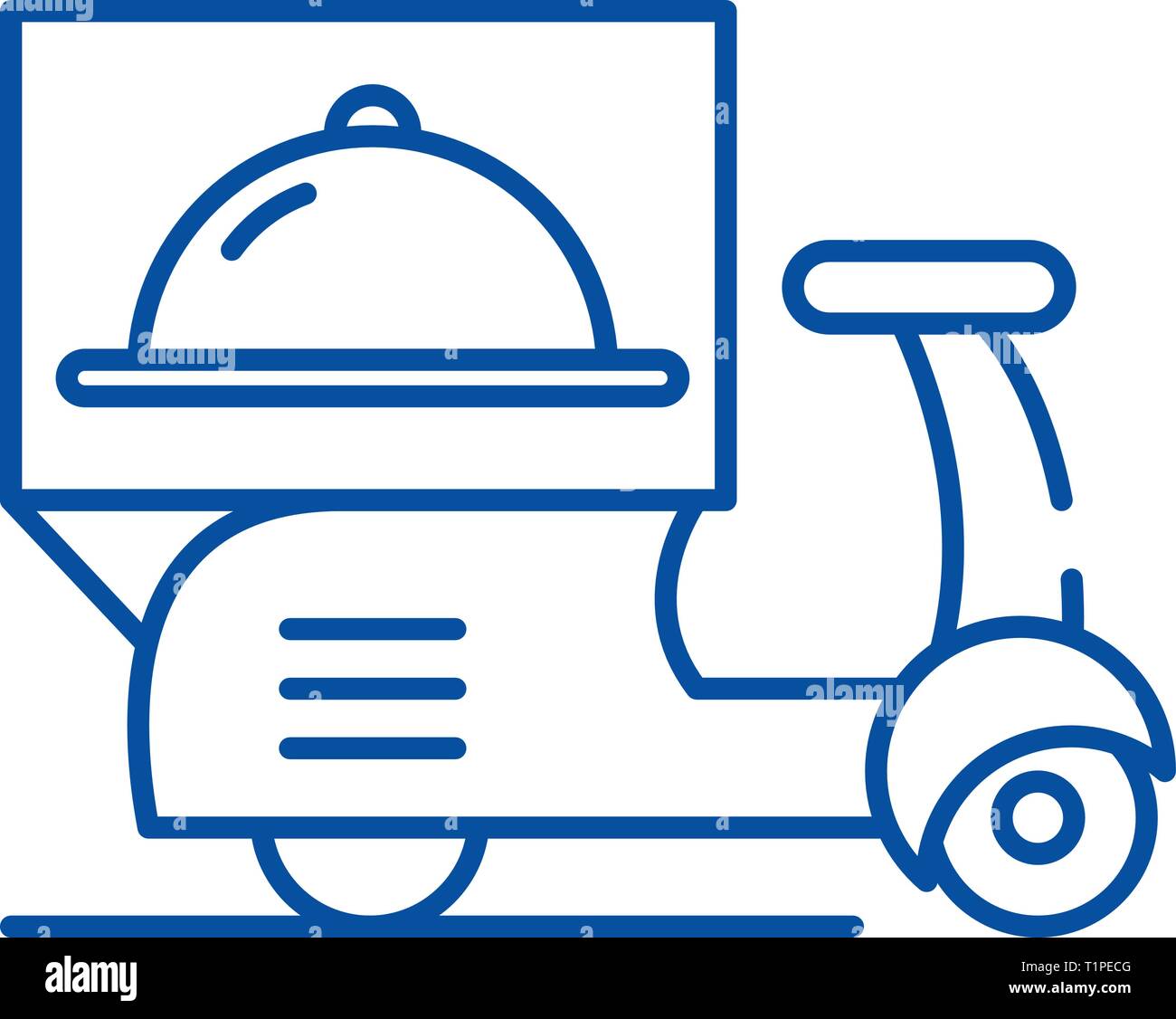 Delivery from restaurants line icon concept. Delivery from restaurants ...