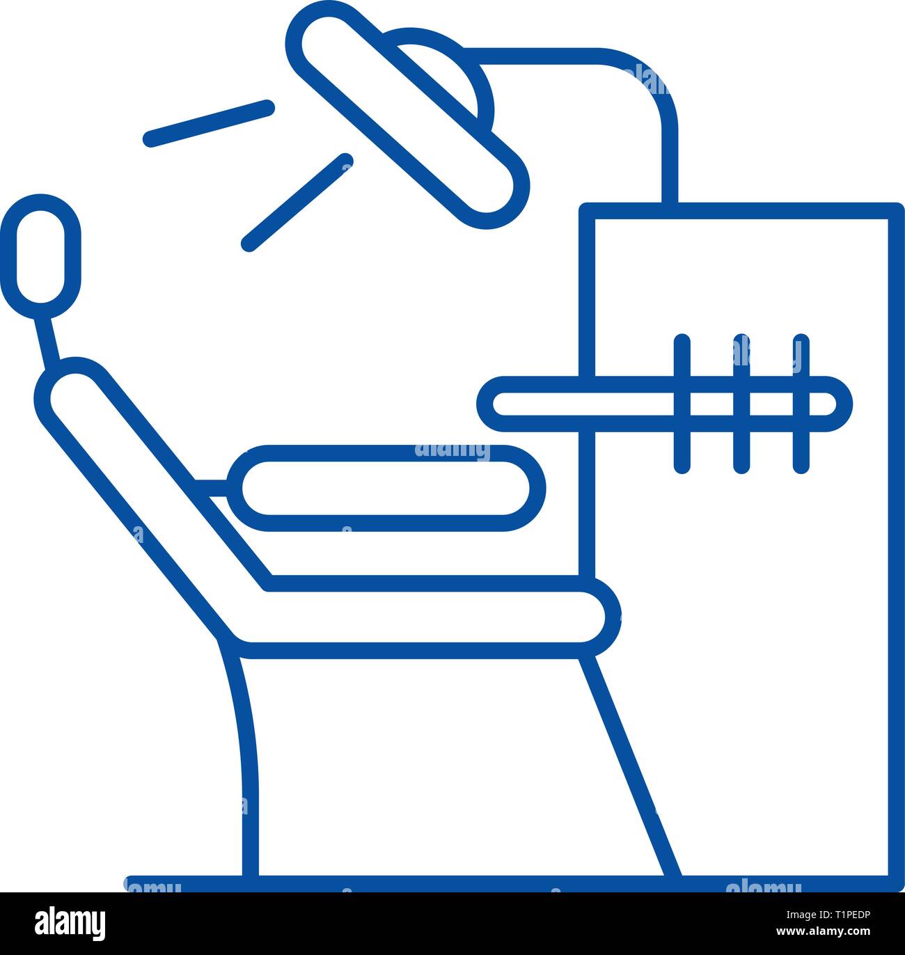 Dentist Office Line Icon Concept Dentist Office Flat Vector Symbol