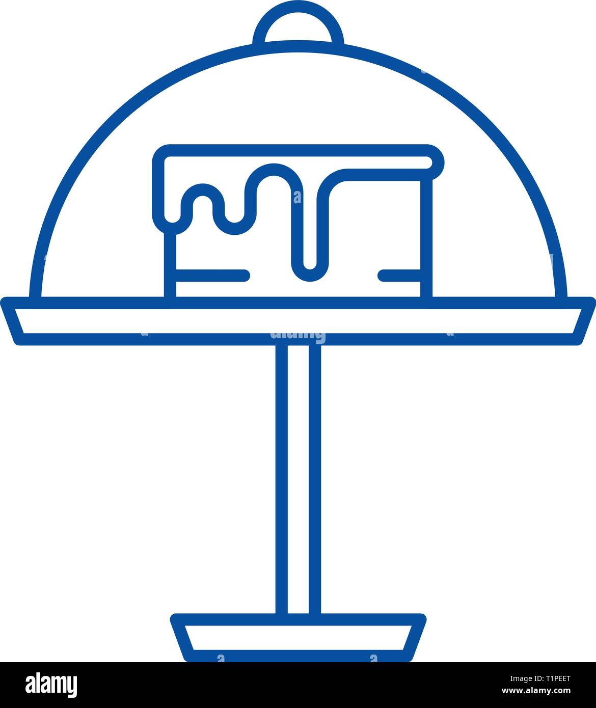 Dessert shop line icon concept. Dessert shop flat vector symbol, sign ...