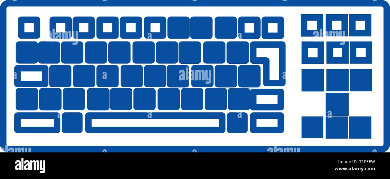 Detailed keyboard line icon concept. Detailed keyboard flat vector ...